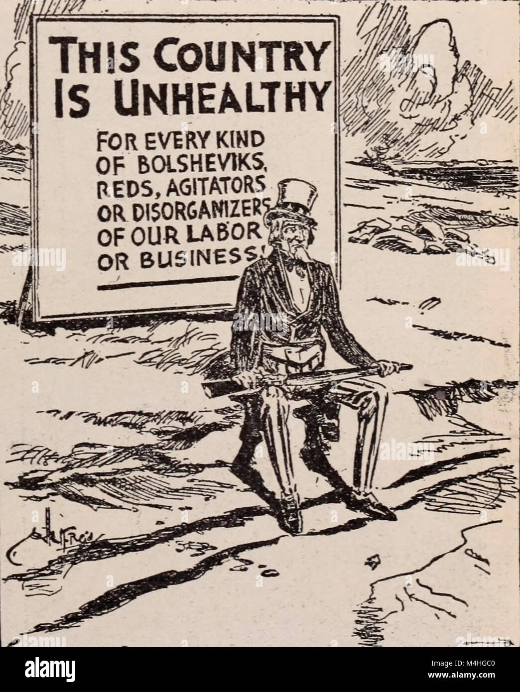 This image depicts anti-socialist propaganda from World War I ...