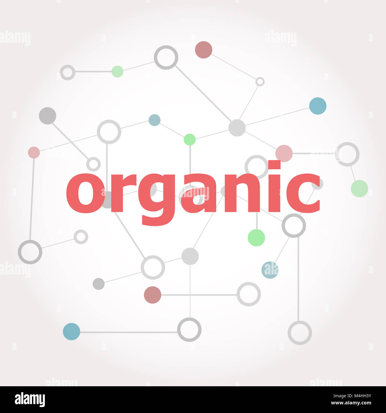 Text Organic. Marketing concept . Connected lines with dots Stock Photo ...