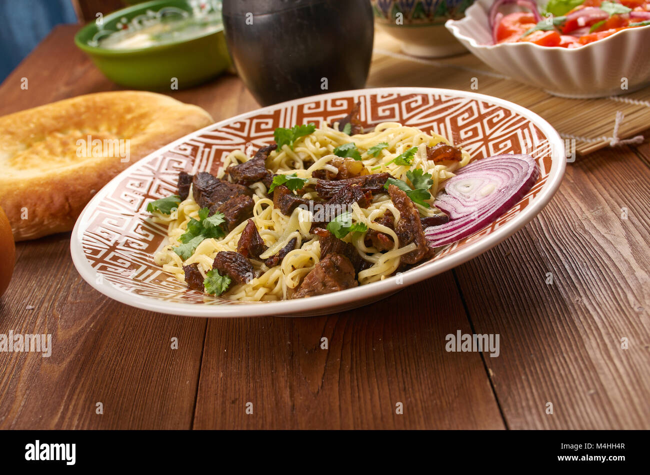 naryn , Tajik cuisine, lamb with noodles, Traditional assorted Tajik ...