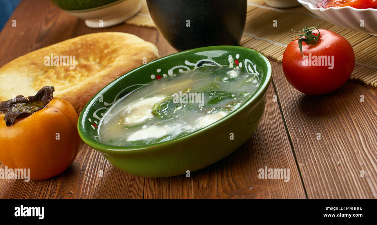 Tajik cuisine,oshi siyolaf, spicy and sour greens soup, Traditional ...