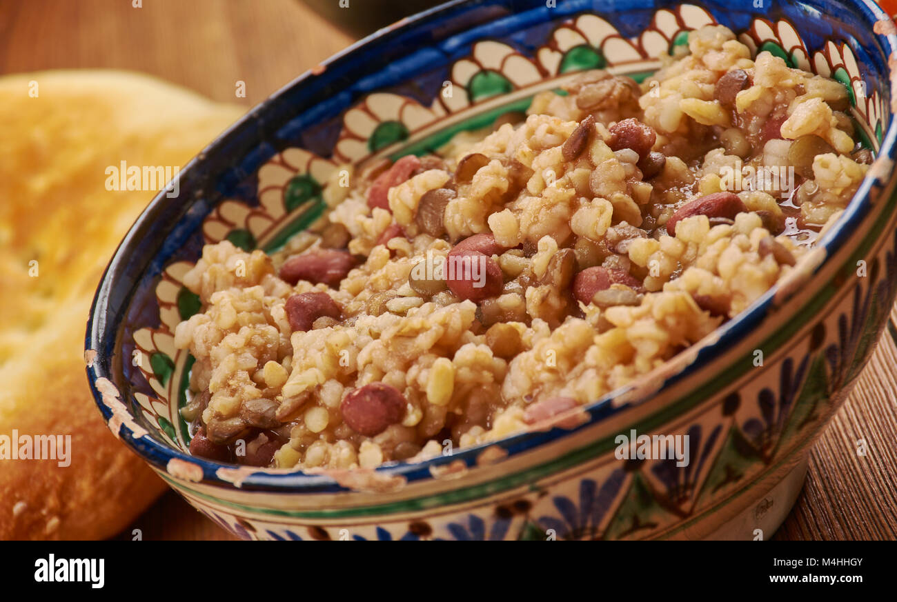 Tajik cuisine, kashk - soup from cereals and legumes, Traditional ...