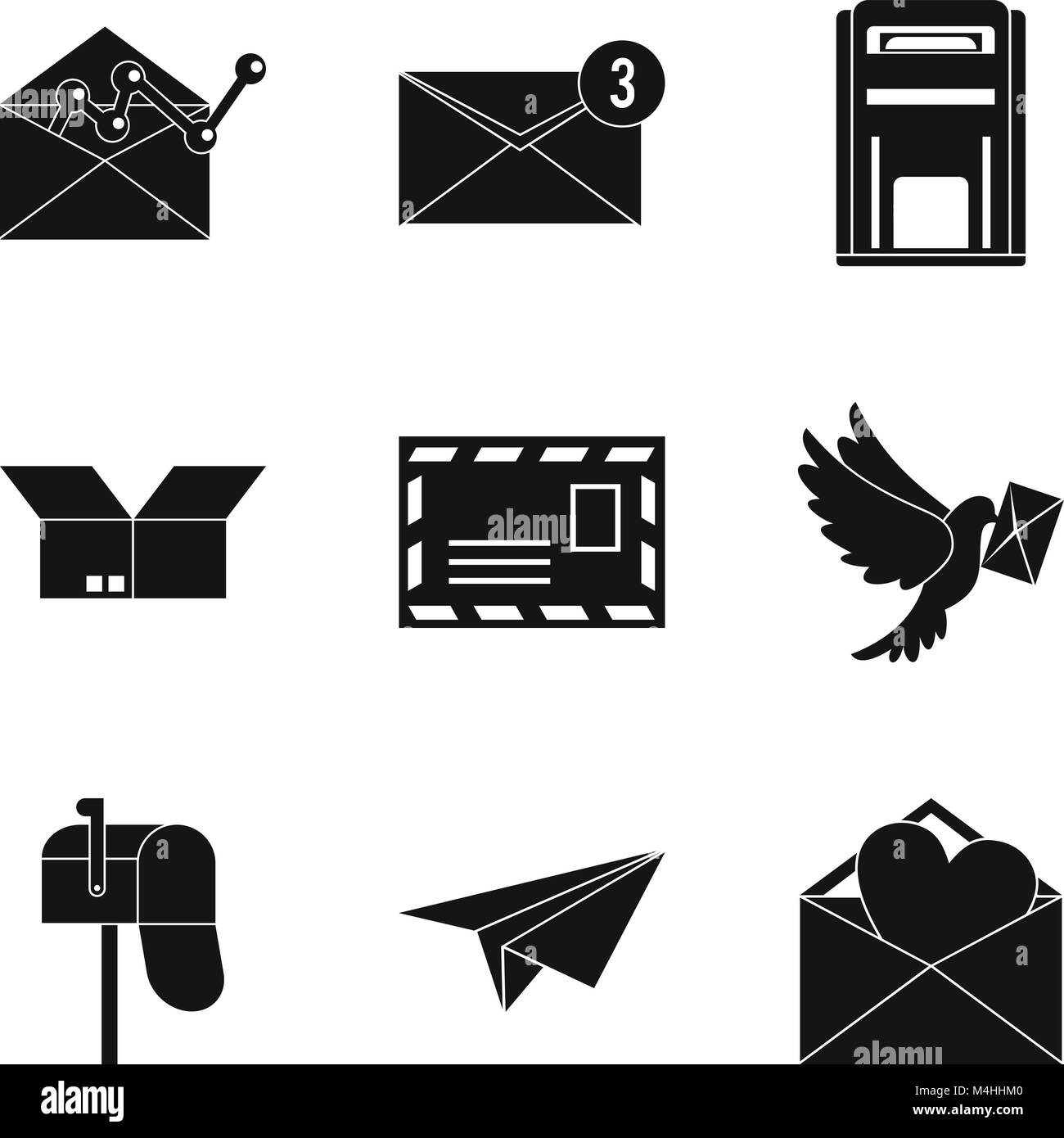 Mailing list icons set, simple style Stock Vector Image & Art - Alamy