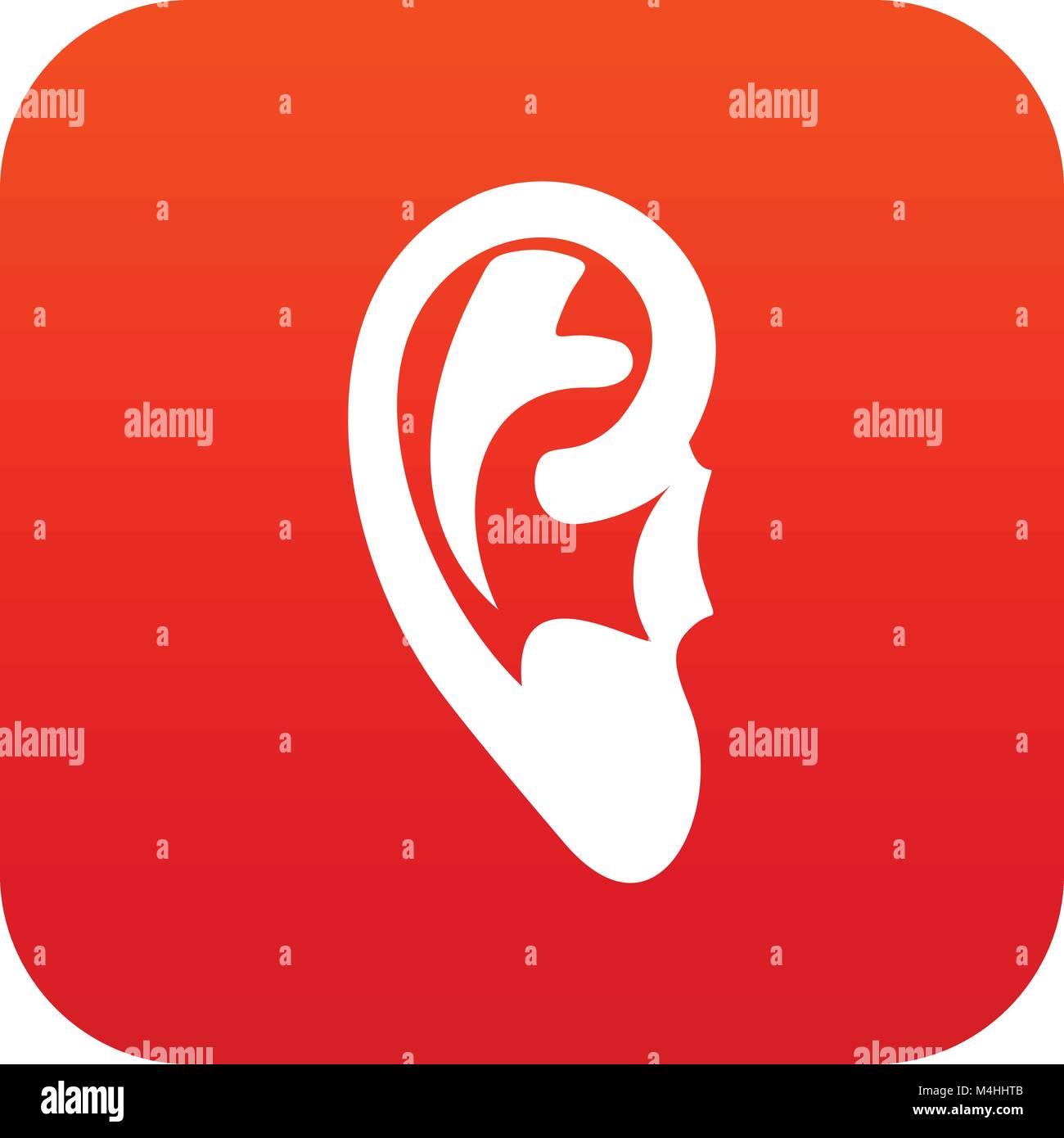 Ear icon digital red Stock Vector Image & Art - Alamy