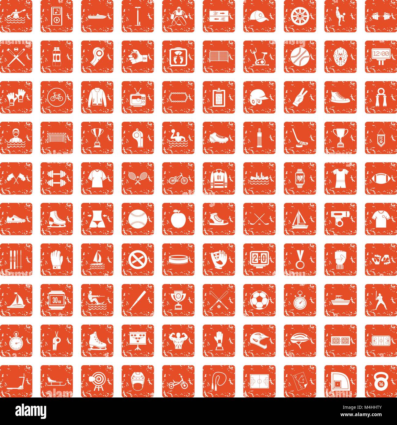 100 sport team icons set grunge orange Stock Vector Image & Art - Alamy