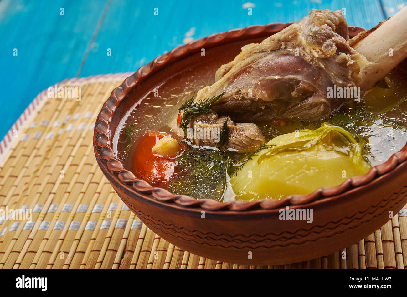 parcha bozbash Iranian AzerbaijanMiddle Eastern mutton soup Stock Photo ...
