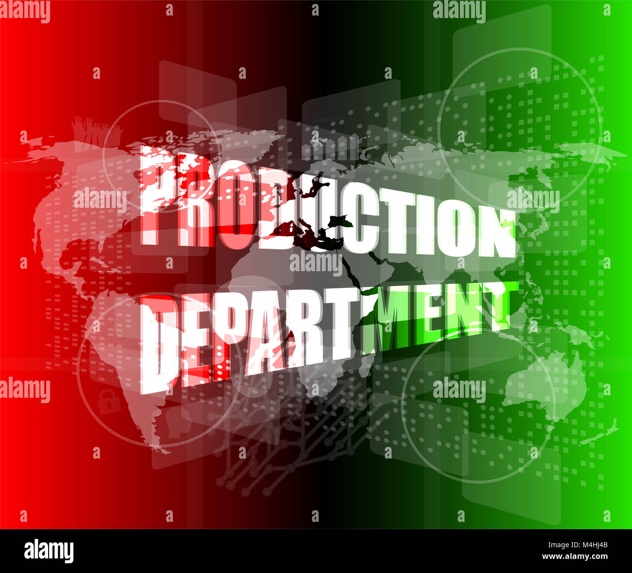 product department words on digital screen with world map Stock Photo ...