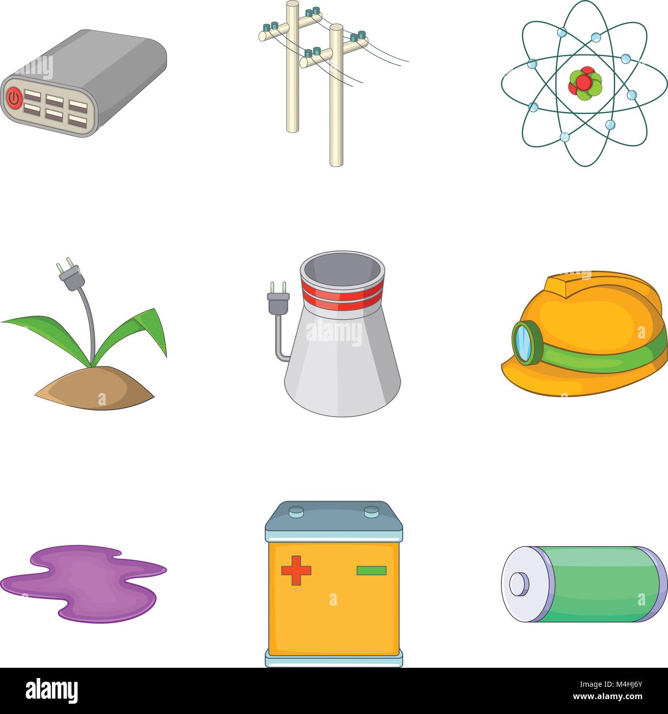 Pure energy icons set, cartoon style Stock Vector Image & Art - Alamy