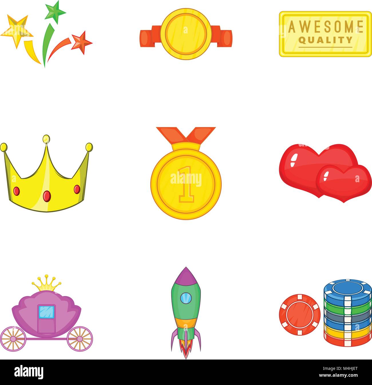 Reward for the winner icons set, cartoon style Stock Vector Image & Art ...