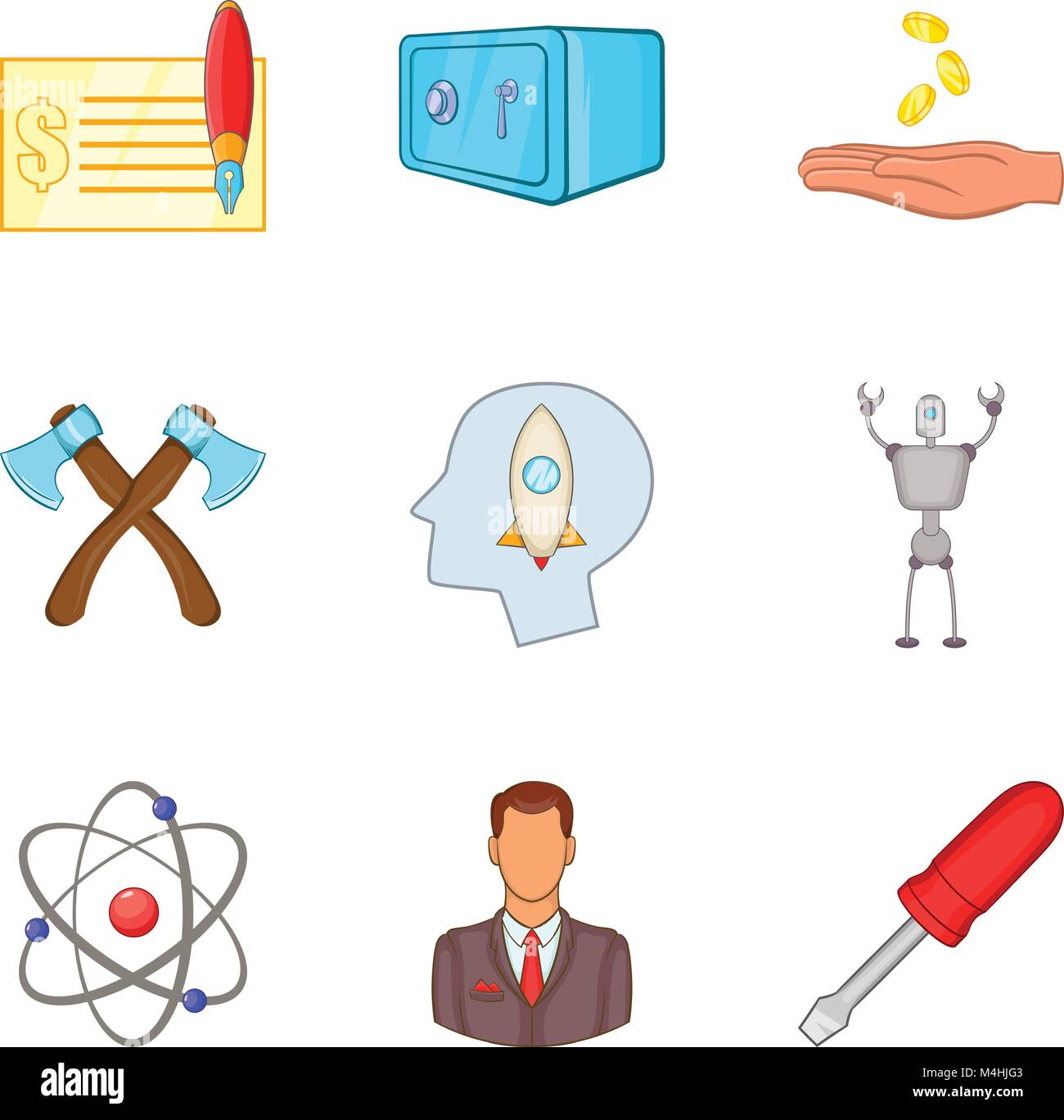 Productive work icons set, cartoon style Stock Vector Image & Art - Alamy