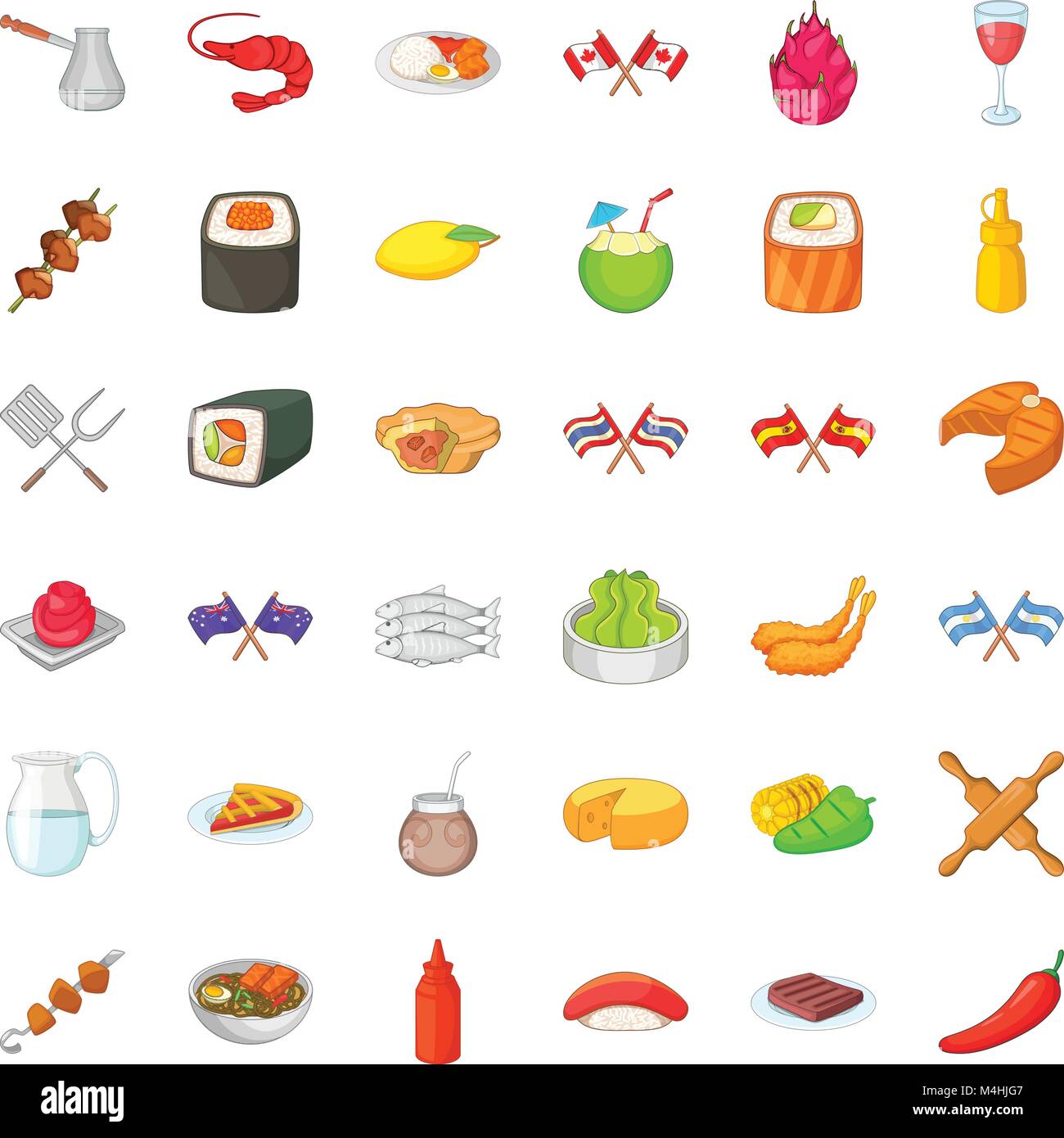 National food icons set, cartoon style Stock Vector Image & Art - Alamy
