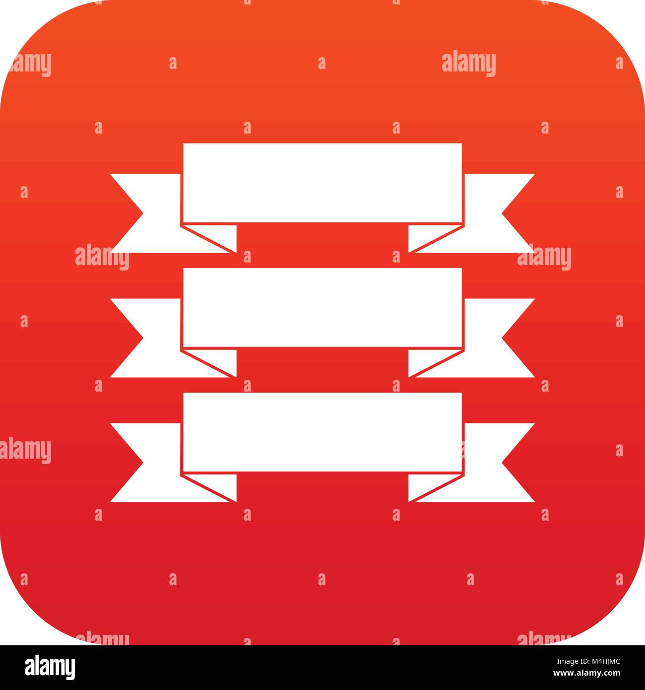 Three ribbons icon digital red Stock Vector Image & Art - Alamy