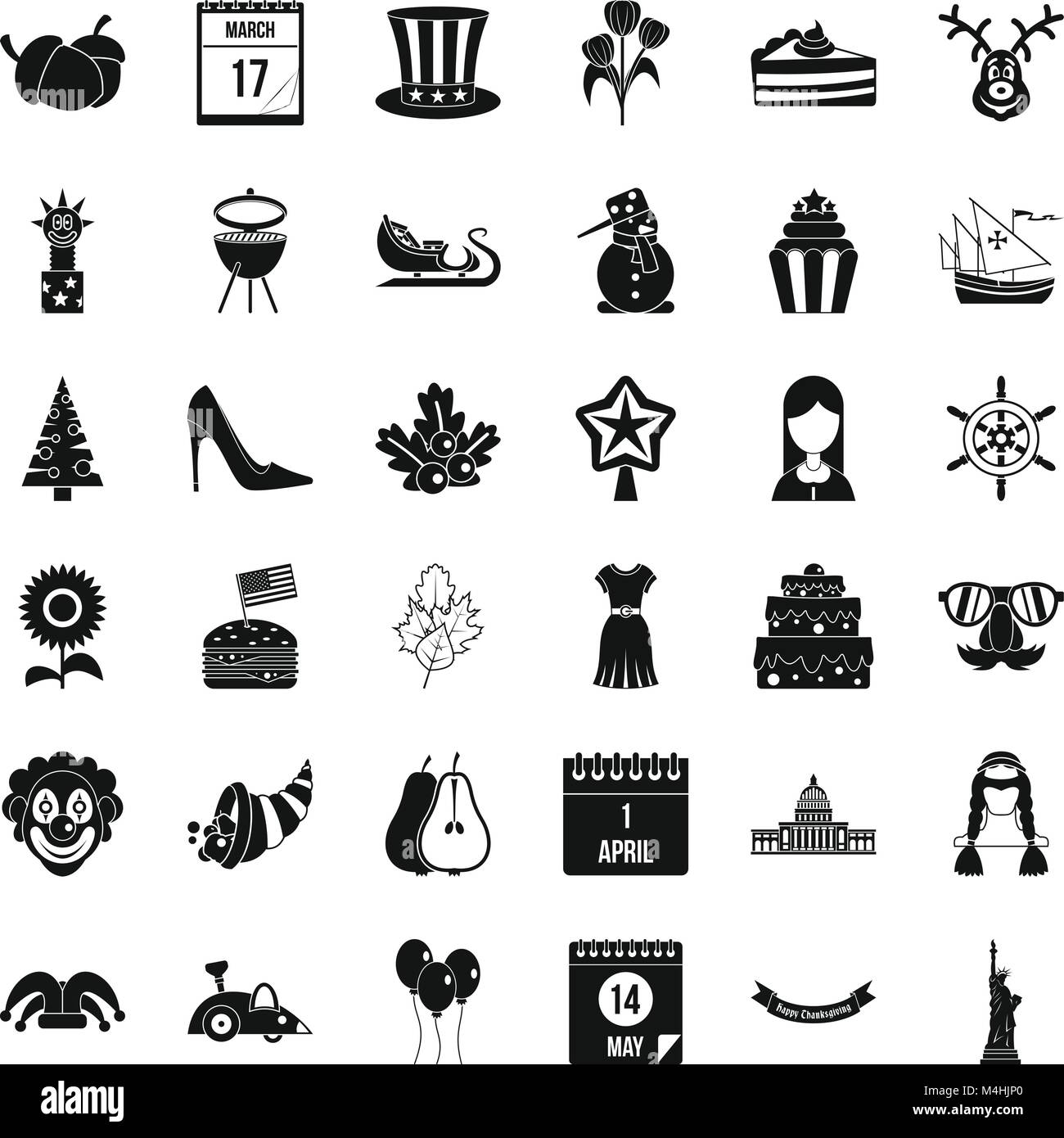 Folklore holiday icons set, simple style Stock Vector Image & Art - Alamy