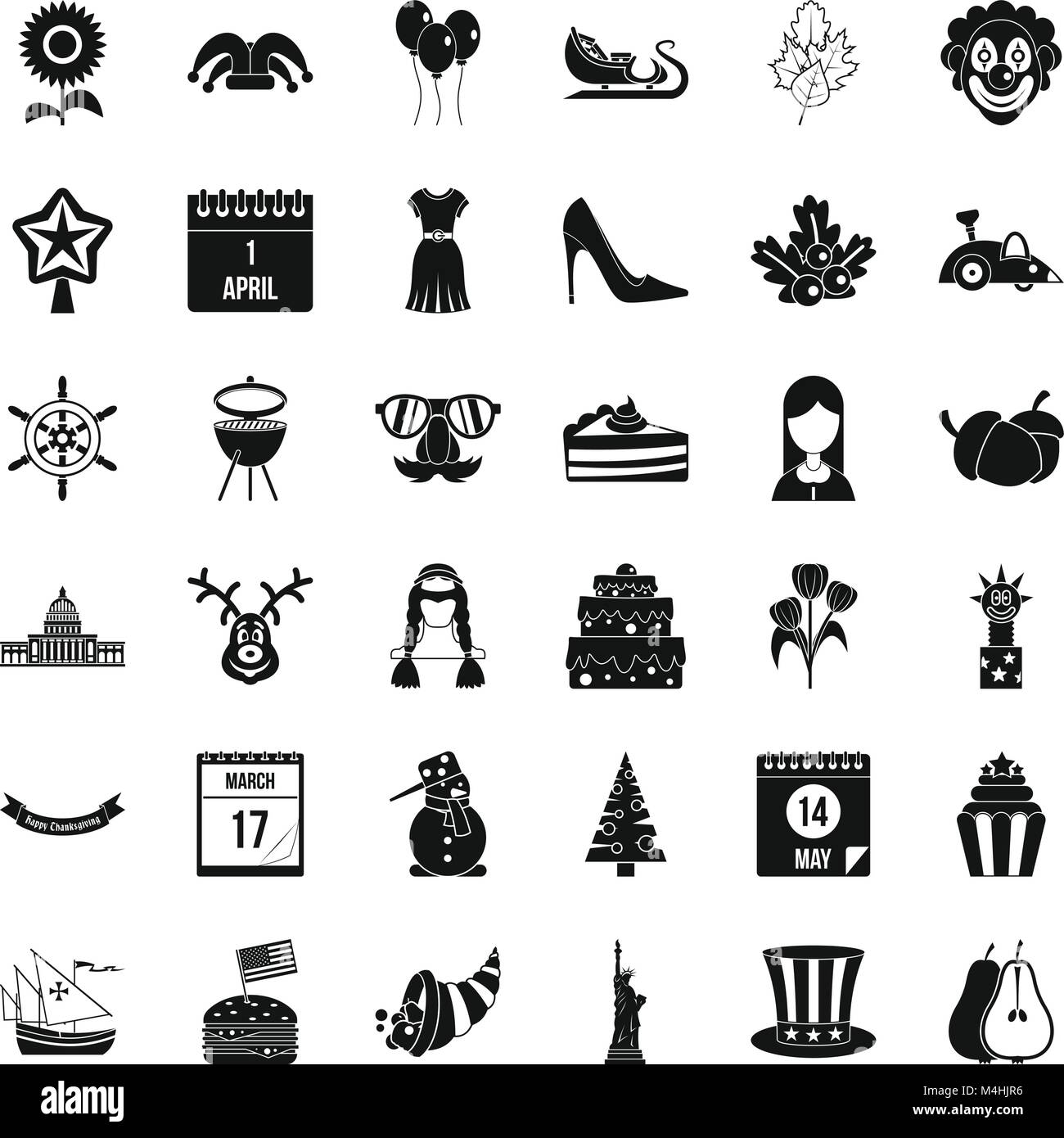 National folklore icons set, simple style Stock Vector Image & Art - Alamy