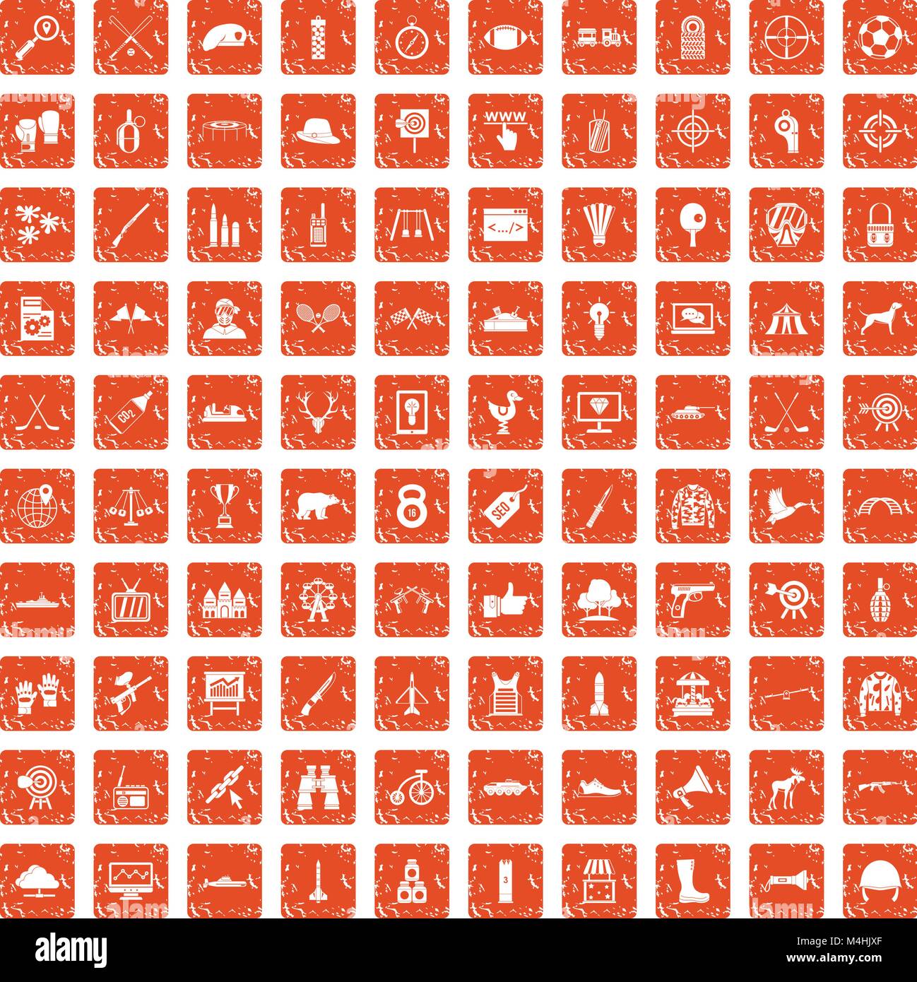100 target icons set grunge orange Stock Vector Image & Art - Alamy