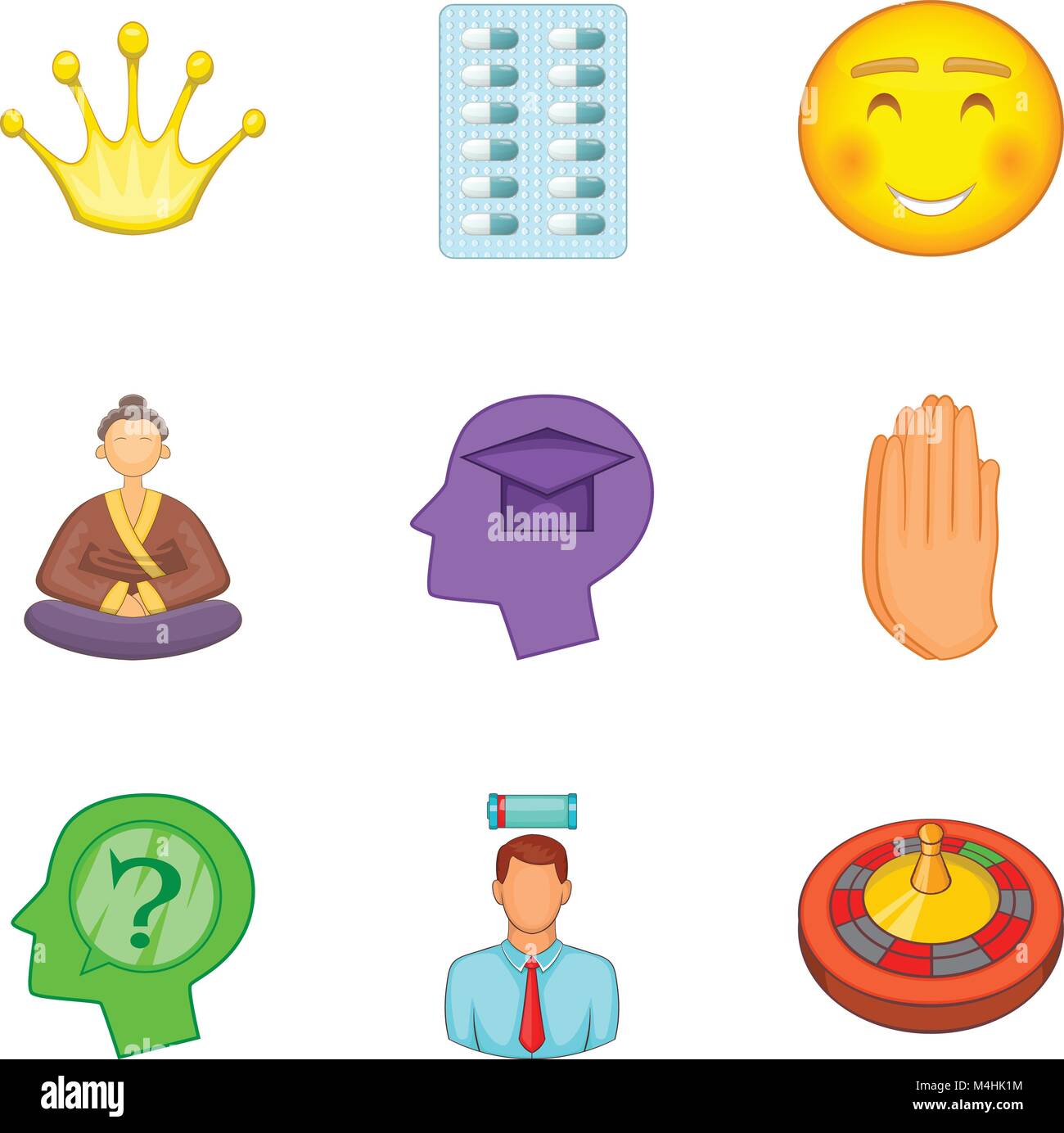 Psychology icons set, cartoon style Stock Vector Image & Art - Alamy