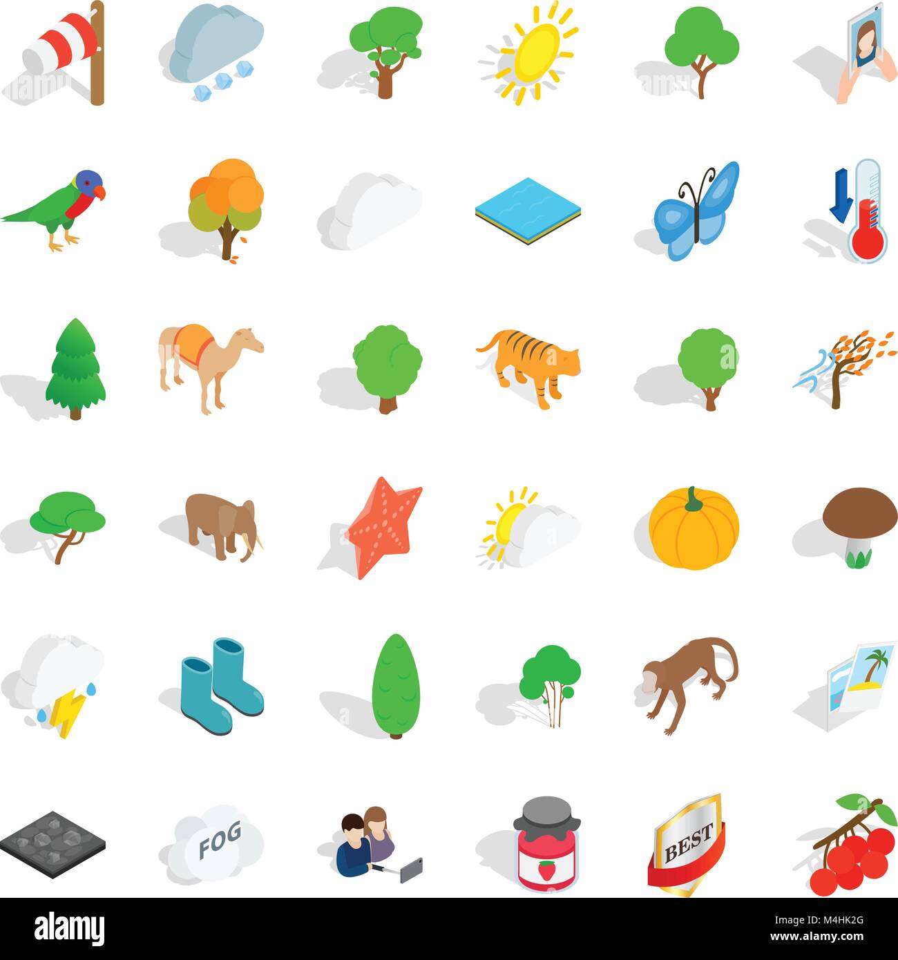 Terrain icons set, isometric style Stock Vector Image & Art - Alamy