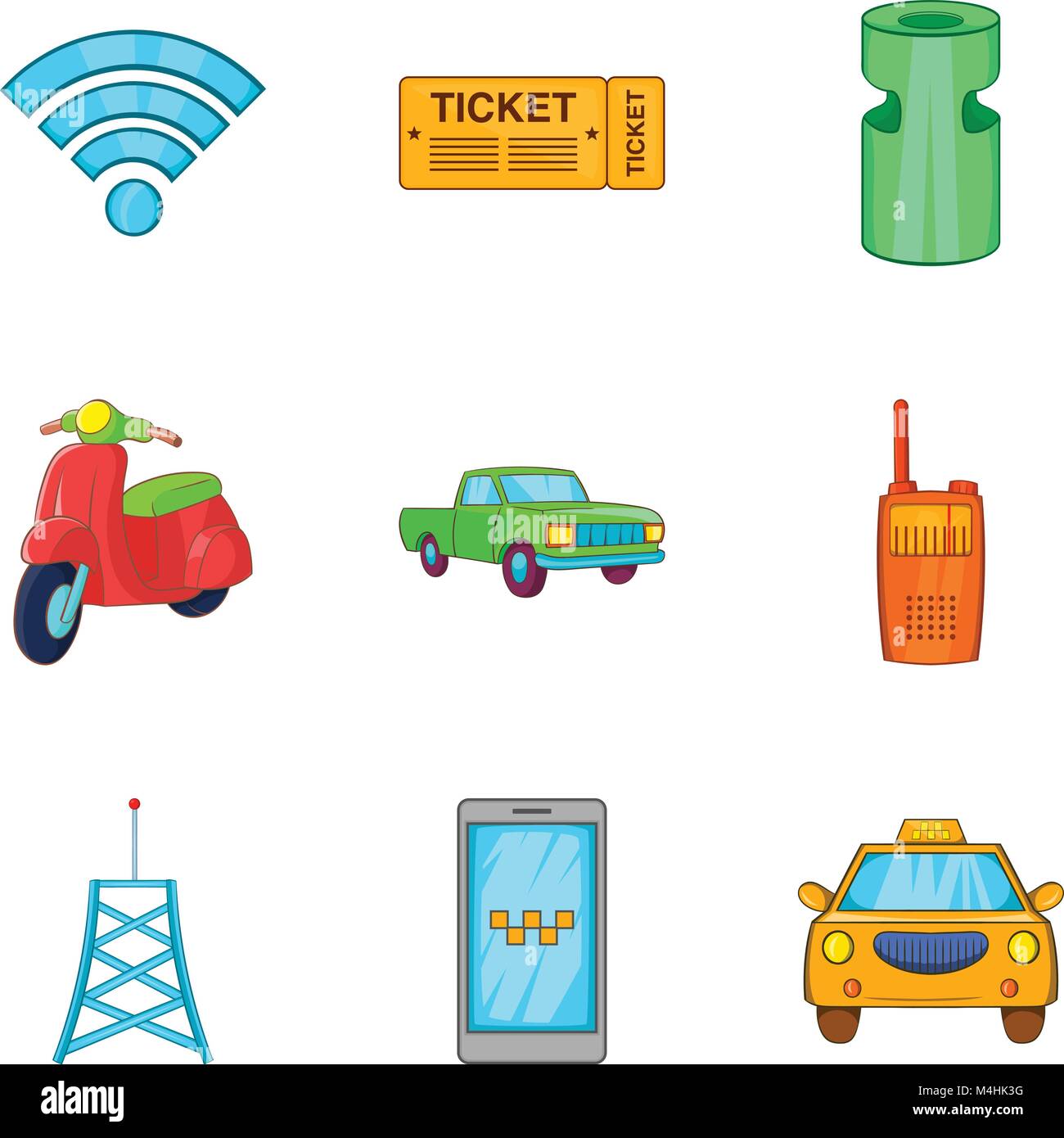 Public transit icons set, cartoon style Stock Vector Image & Art - Alamy