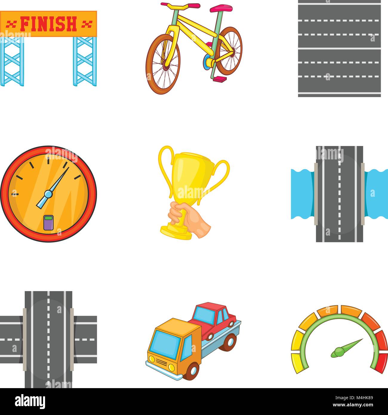 Race icons set, cartoon style Stock Vector Image & Art - Alamy