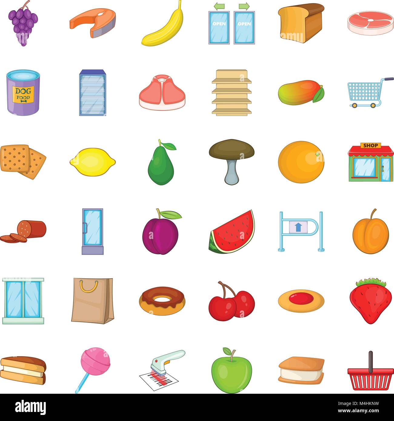 Organic produce icons set, cartoon style Stock Vector Image & Art - Alamy