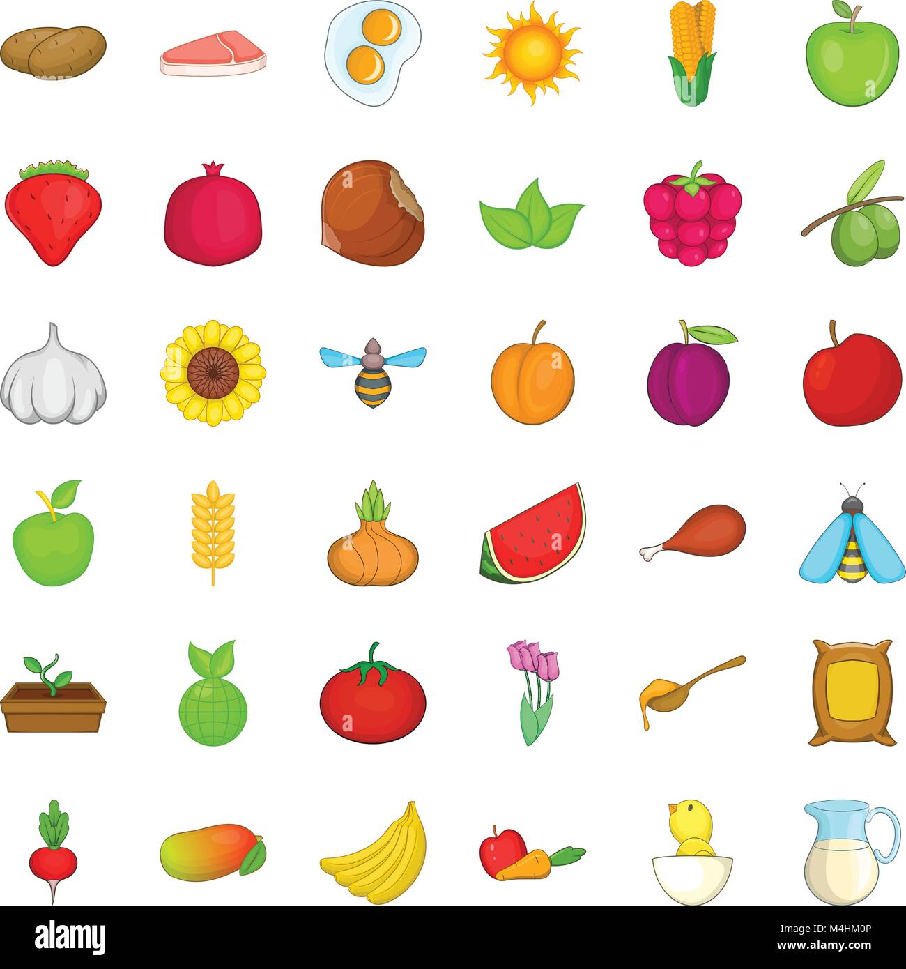 Edible icons set, cartoon style Stock Vector Image & Art - Alamy