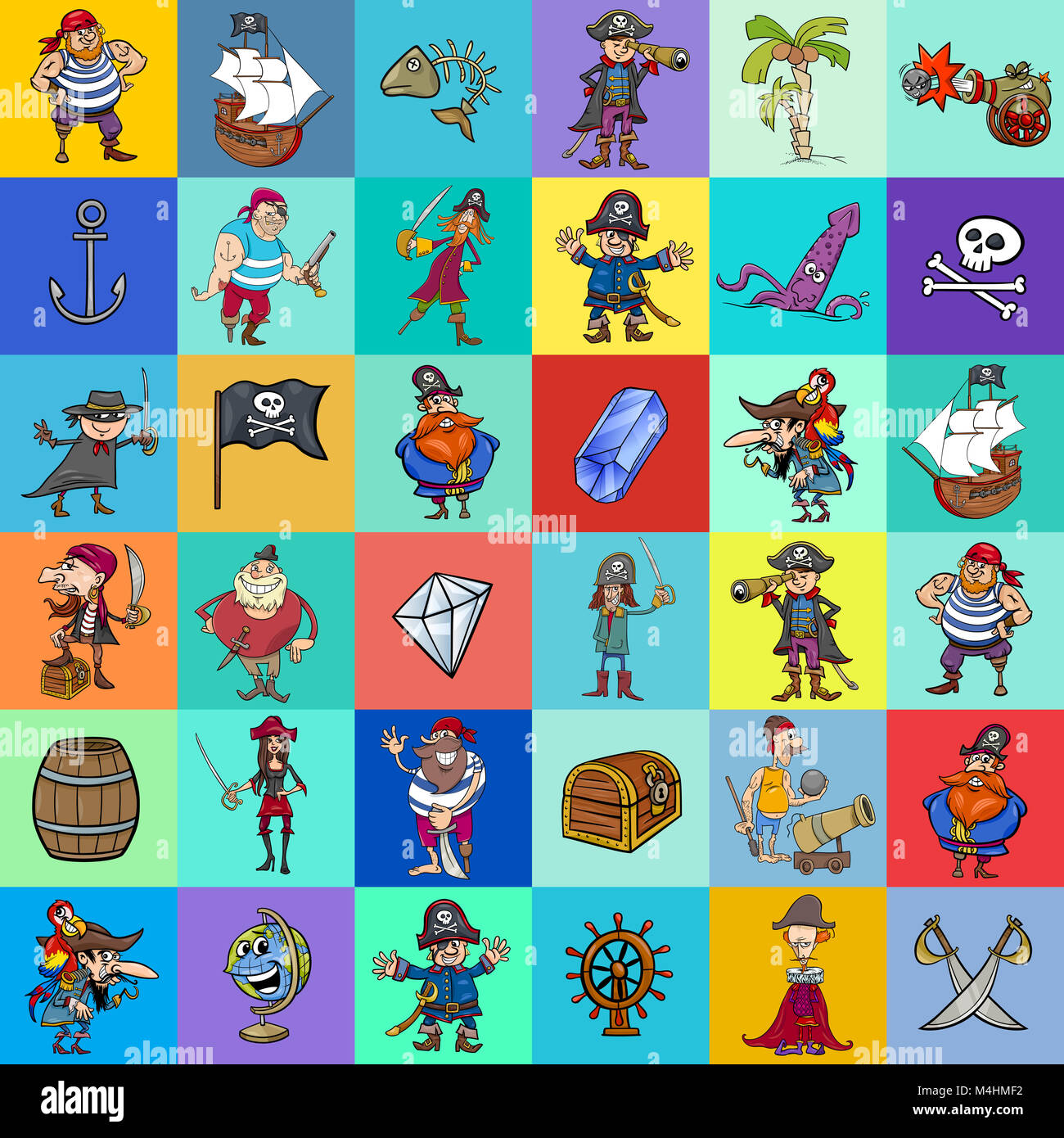 decorative pattern design with pirate Stock Photo - Alamy