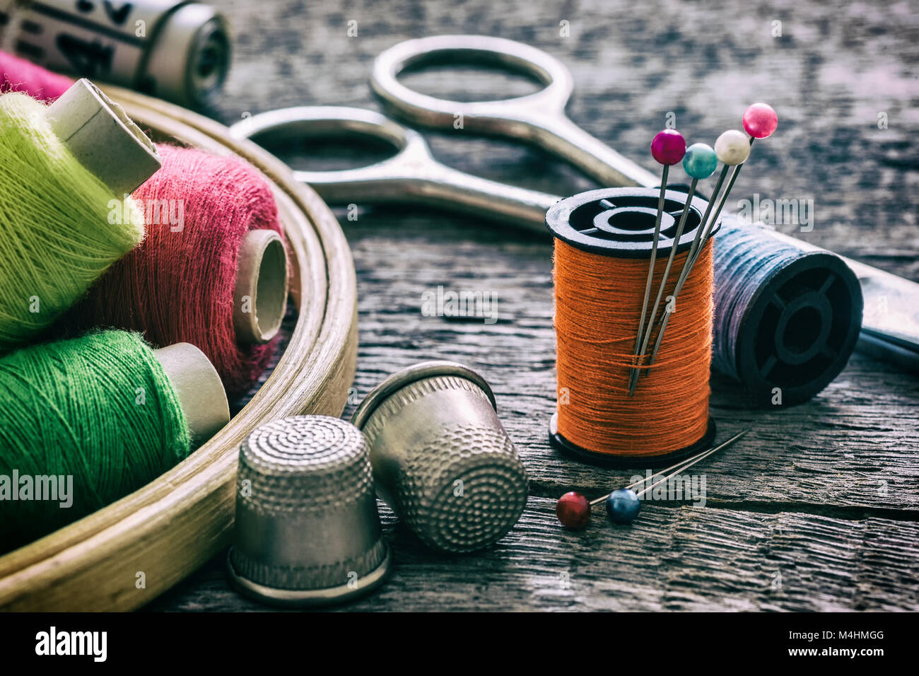 Sewing equipment, tools Stock Photo - Alamy
