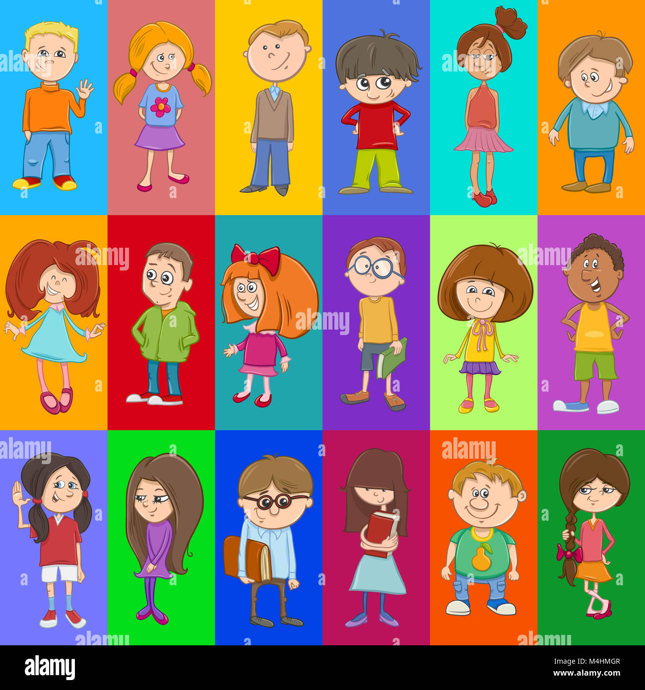 decorative pattern design with kids Stock Photo - Alamy