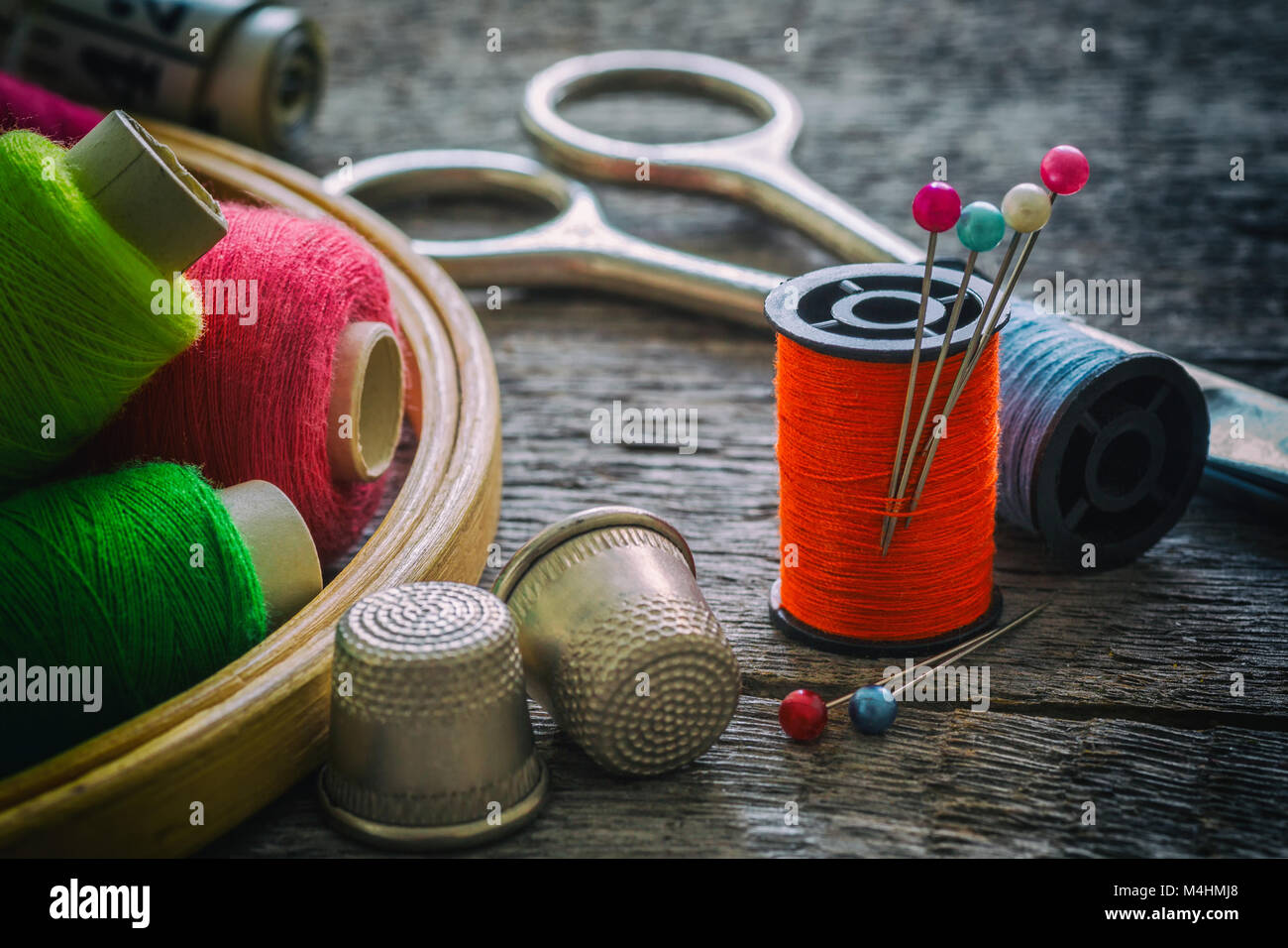 Sewing equipment, tools Stock Photo - Alamy