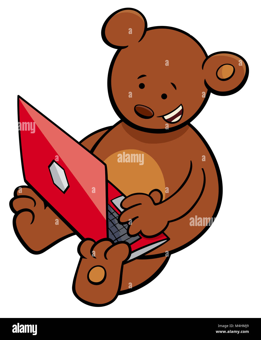 bear with notebook cartoon illustration Stock Photo - Alamy