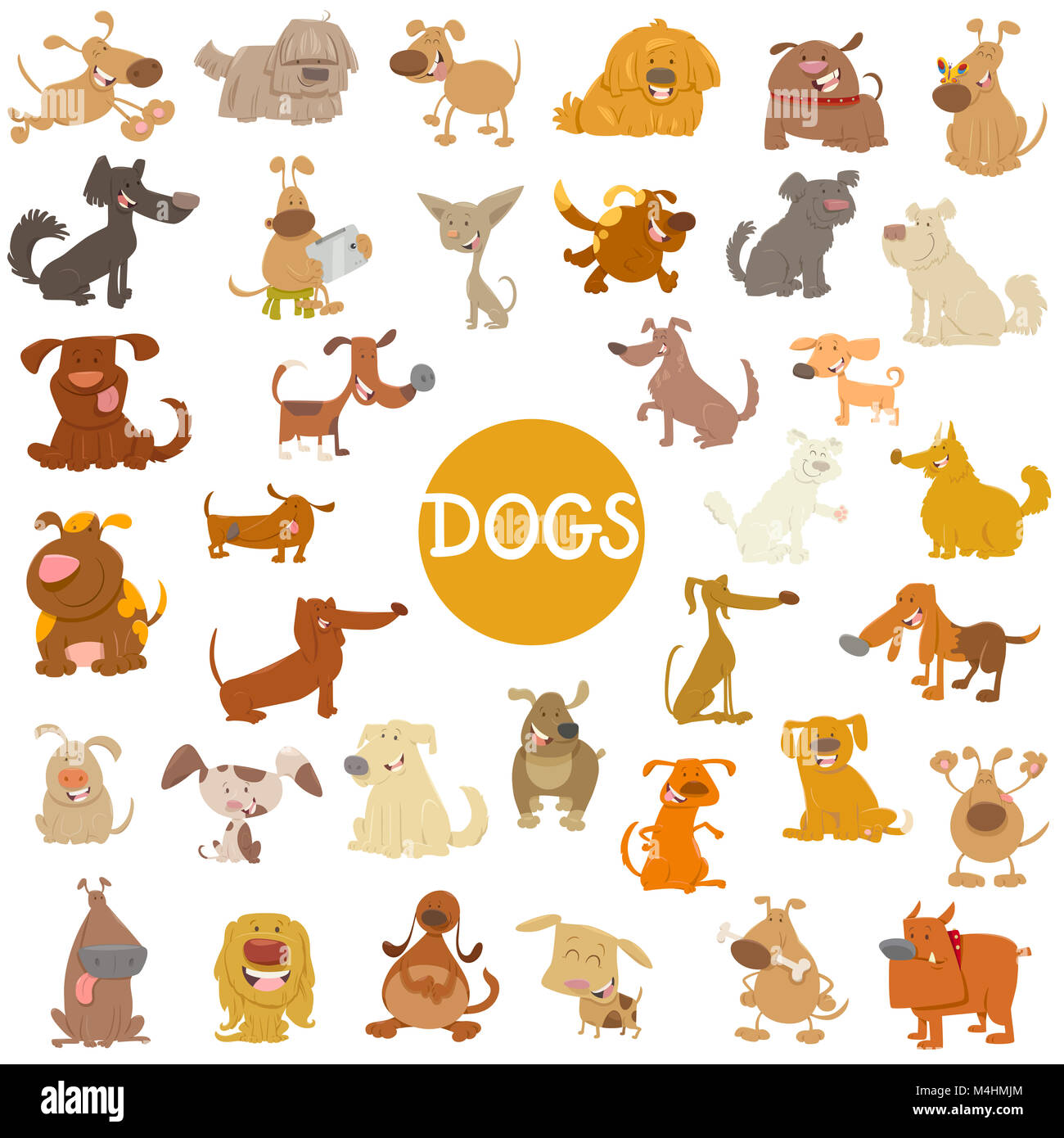Set funny dog characters Cut Out Stock Images & Pictures - Alamy