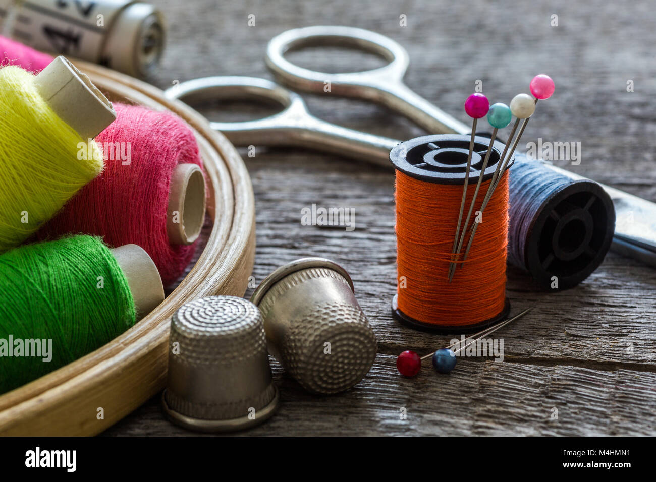 Sewing equipment, tools Stock Photo - Alamy