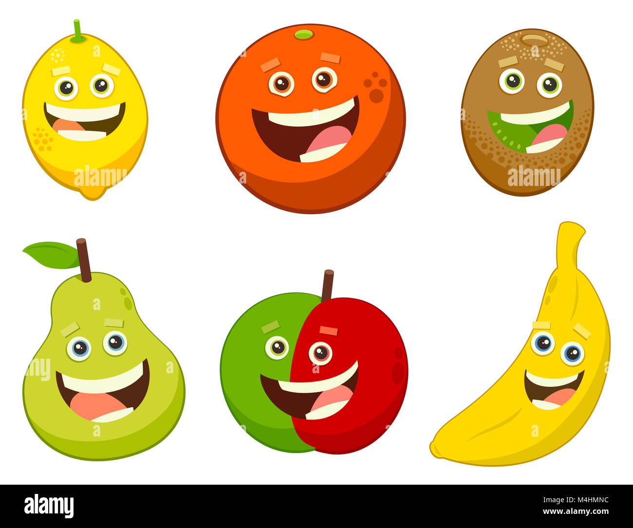 cartoon fruit characters set Stock Photo - Alamy