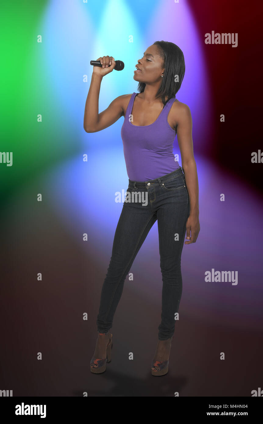 Black Woman Singer Stock Photo - Alamy