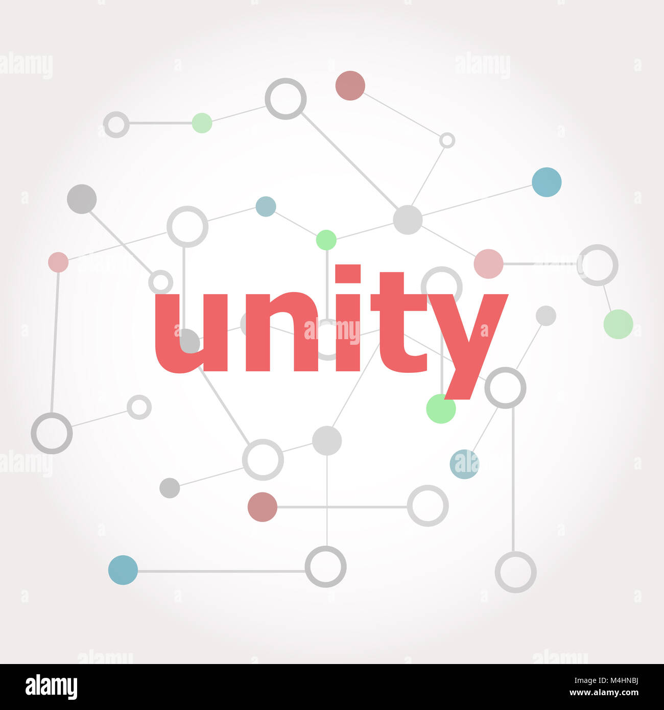 Text Unity. Social concept . Connected lines with dots Stock Photo - Alamy