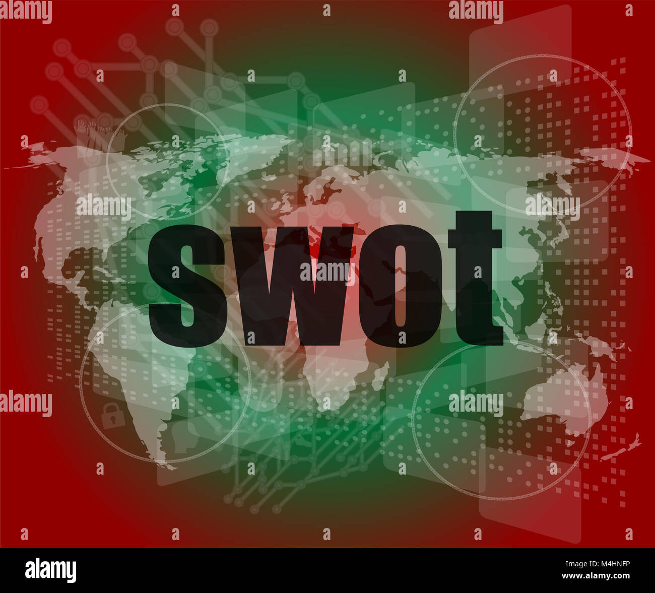 swot word on touch screen, modern virtual technology background Stock ...