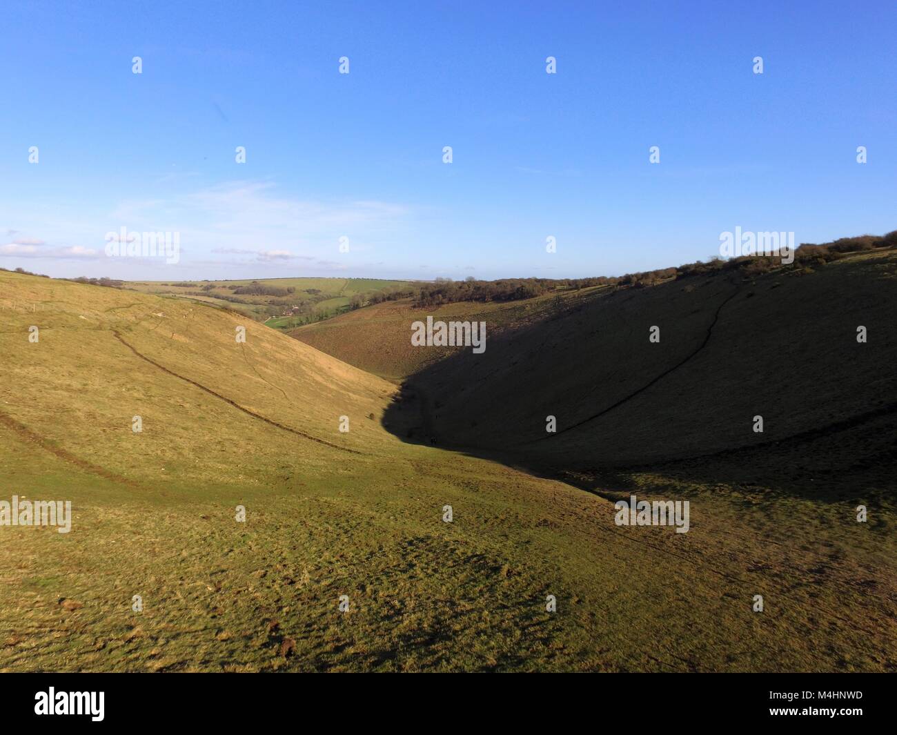 Devils Dyke in East Sussex, England. A 100m deep valley and a famous ...