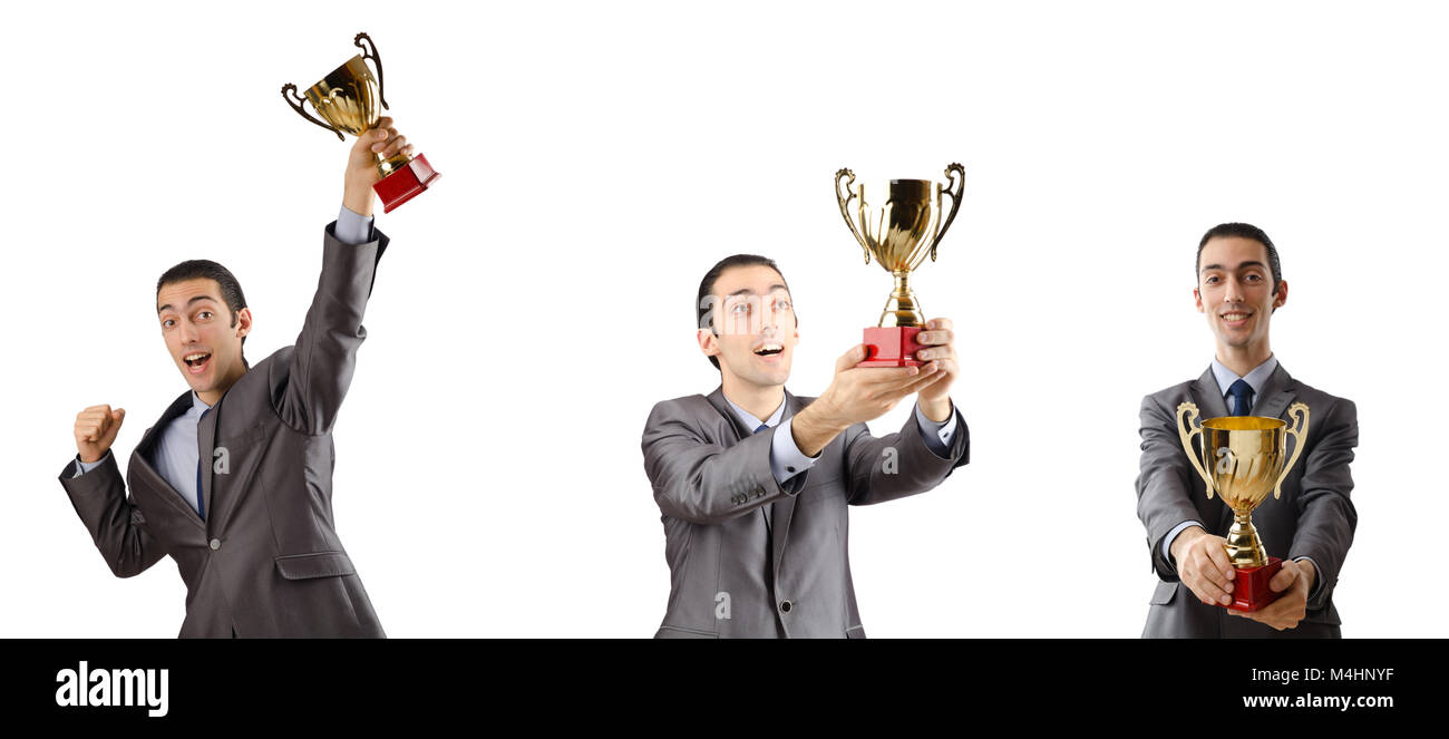 Collage of businessman receiving award Stock Photo - Alamy