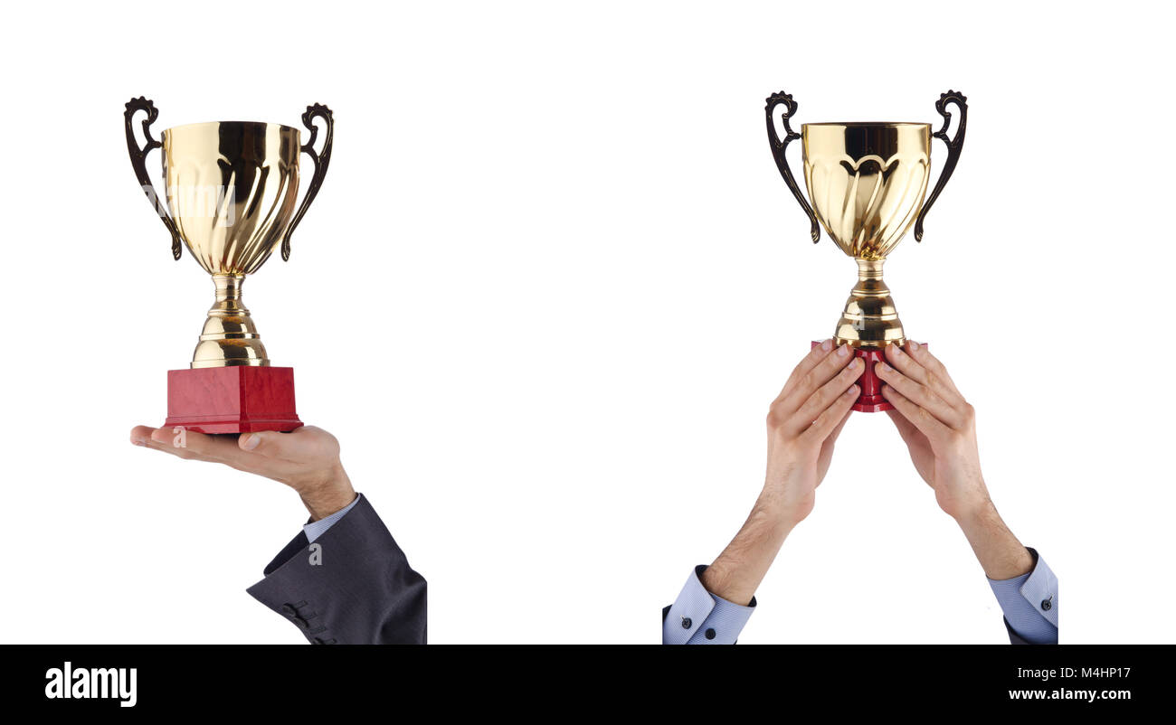 Collage of businessman receiving award Stock Photo - Alamy