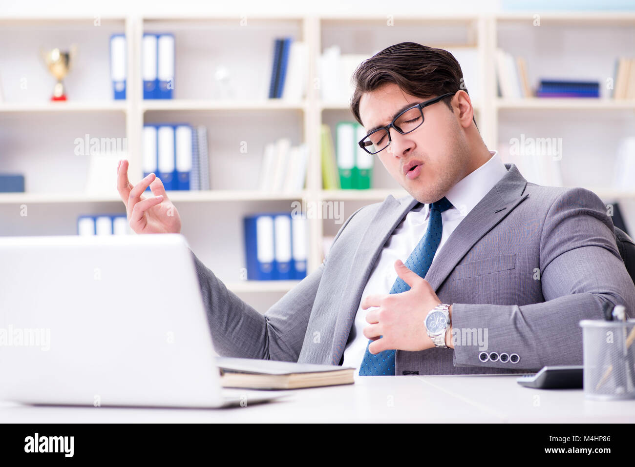 Businessman playing virtual guitar hi-res stock photography and images ...