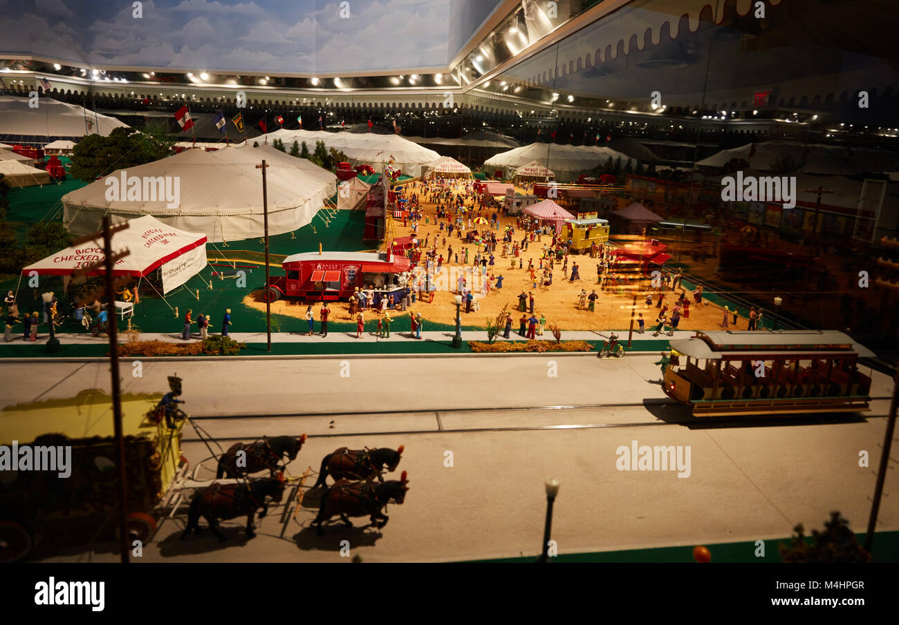 Howard Tibbal's miniature circus display Stock Photo - Alamy