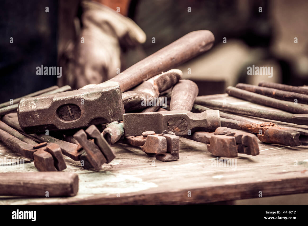 A blacksmith tools Stock Photo - Alamy