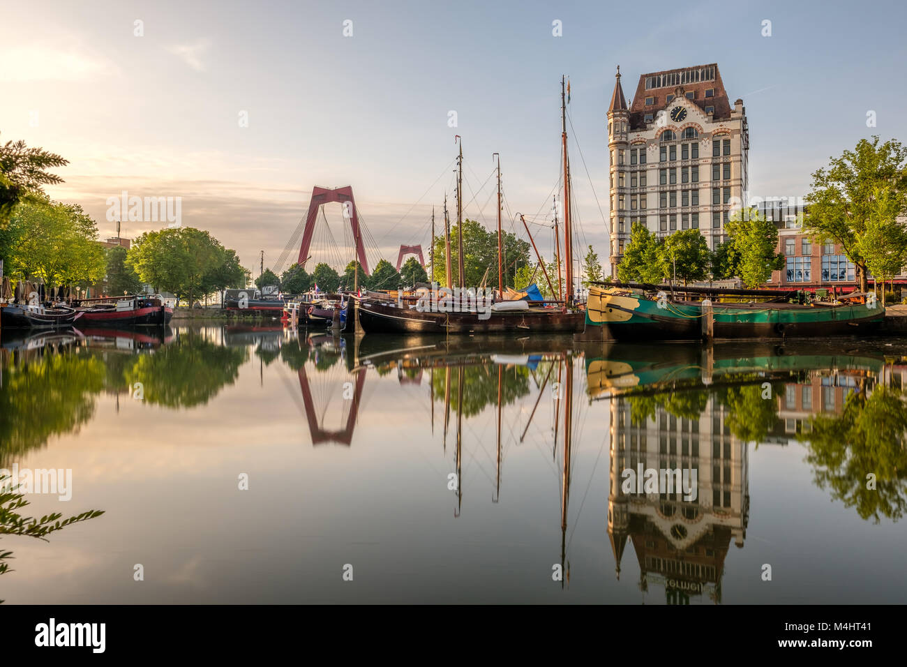 Rotterdam city cityscape skyline with, Oude Haven, Netherlands Stock ...