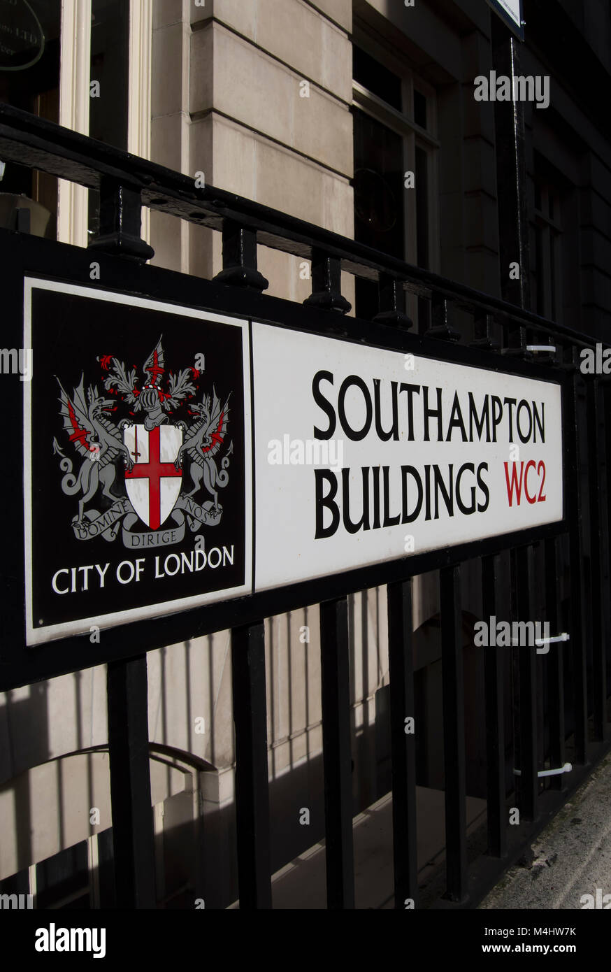 street name sign for southampton buildings, with a city of london coat ...