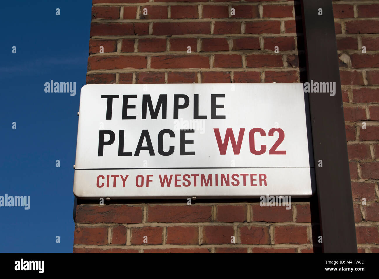 street name sign for temple place, city of westminster, london, england ...