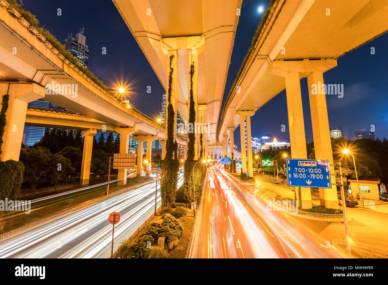 city viaduct closeup at night Stock Photo - Alamy