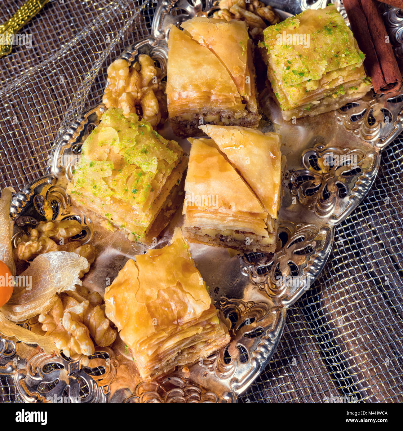 A fresh and tasty real Turkish Baklava Stock Photo - Alamy
