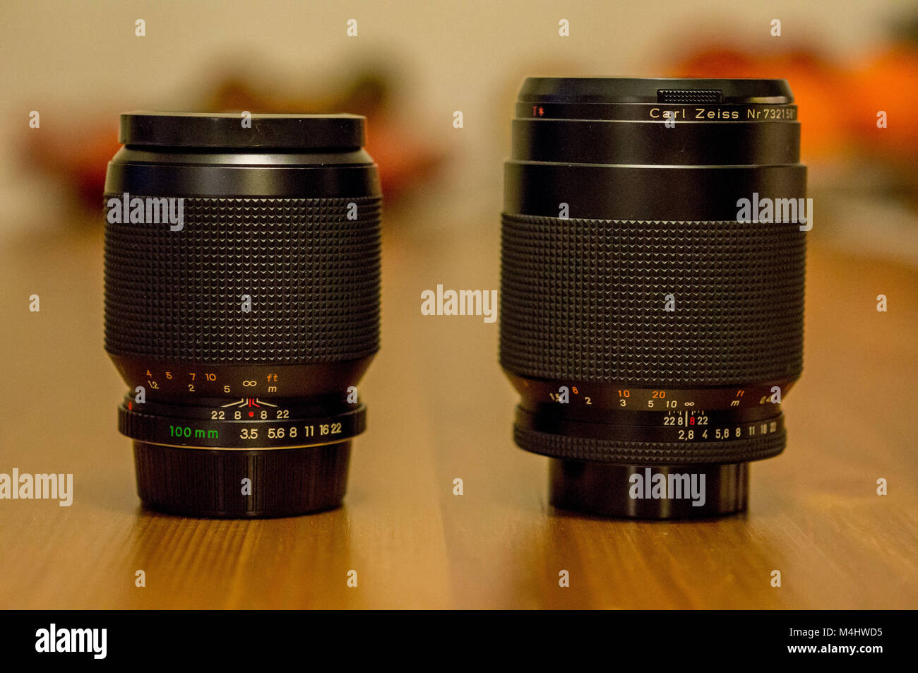 Two famous vintage macro lenses with contax yashica mount hi-res stock ...