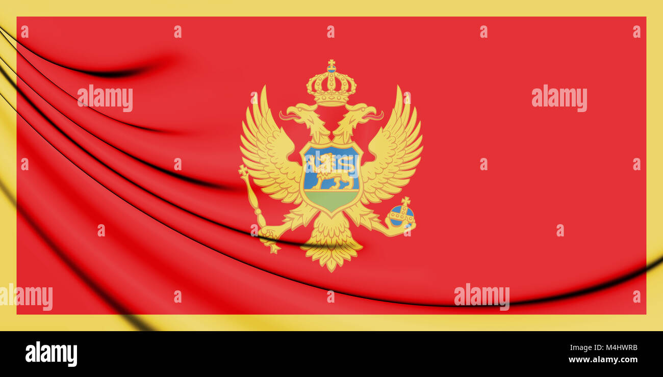 3D Flag of the Montenegro. 3D Illustration Stock Photo - Alamy
