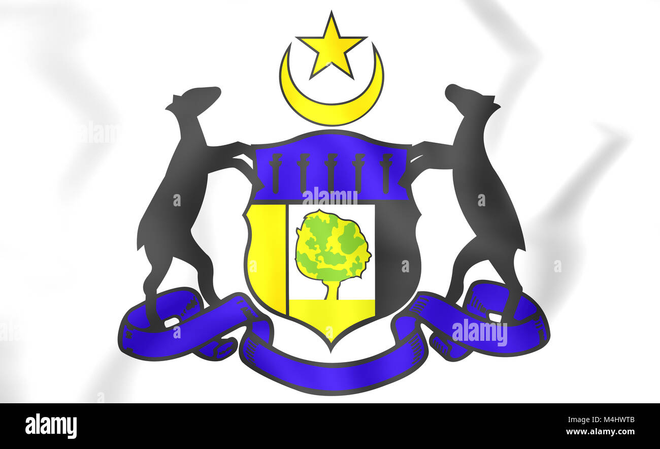 Malacca coat of arms, Malaysia. 3D Illustration Stock Photo - Alamy
