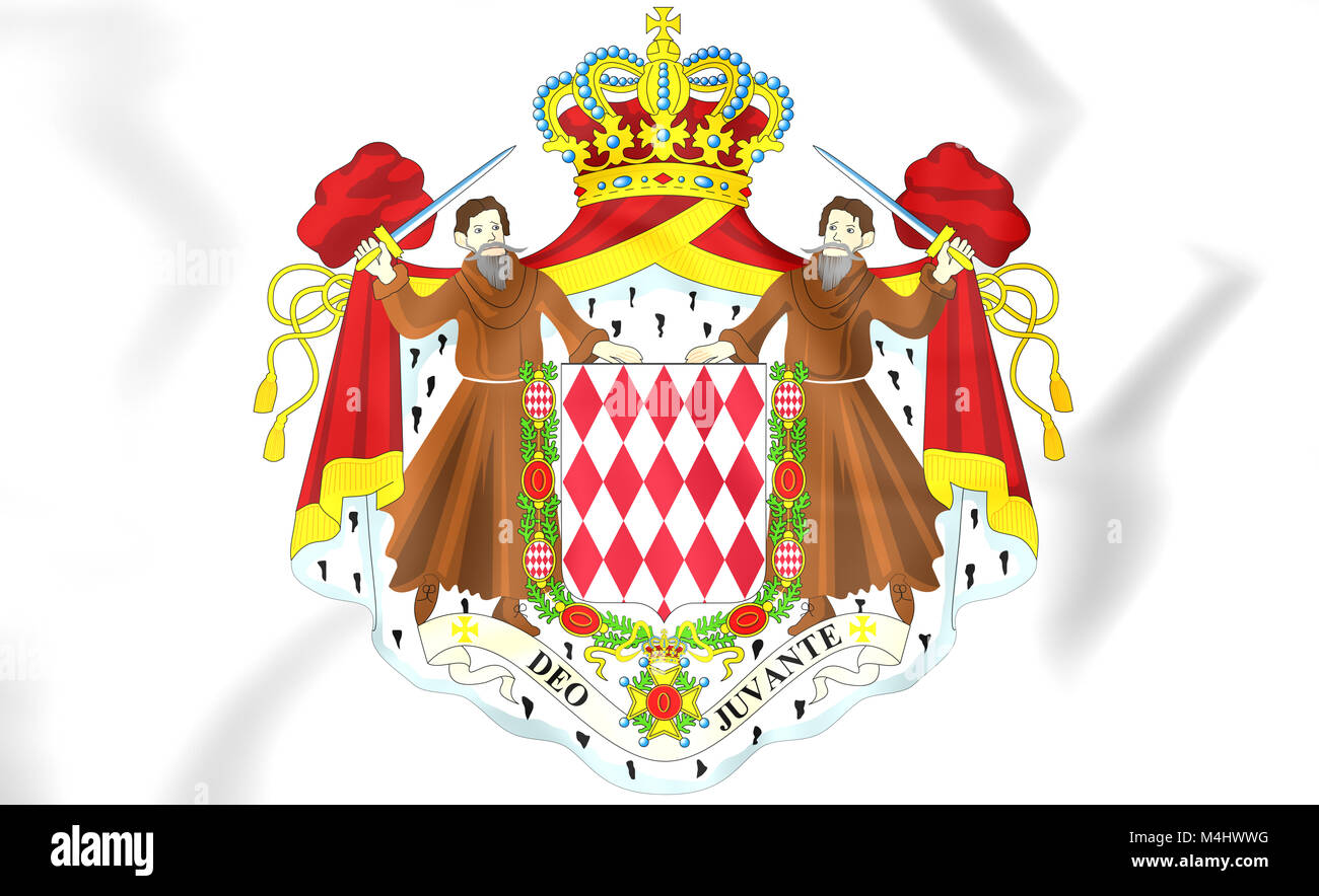 Monaco Coat of Arms. 3D Illustration Stock Photo - Alamy